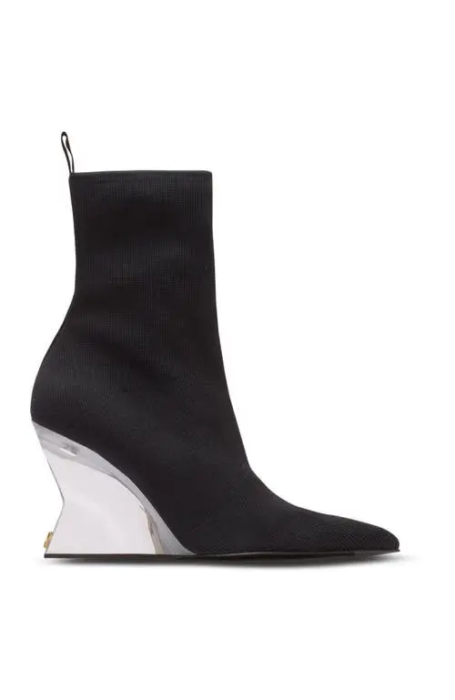 Balmain Wedge Knit Ankle Boots