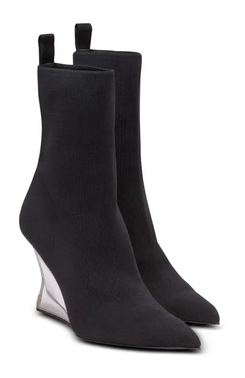 Balmain Wedge Knit Ankle Boots