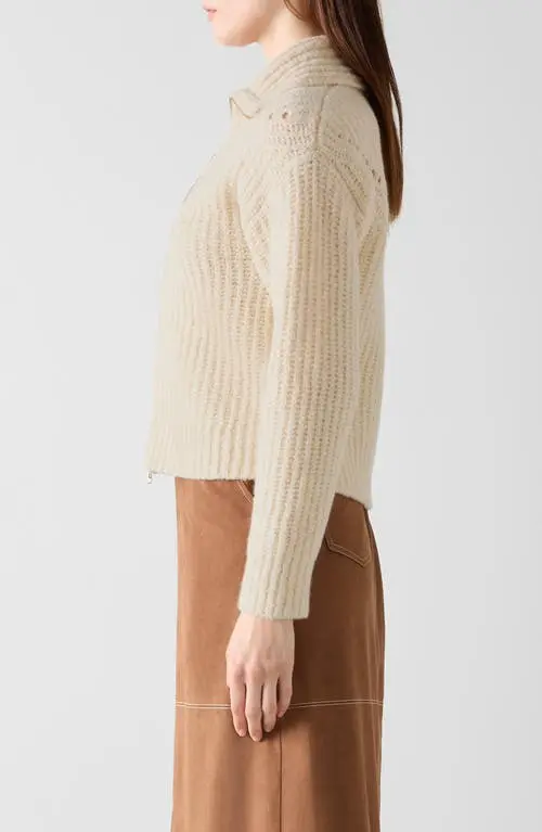 LK BENNETT Shea Merino Wool Blend Zip-up Cardigan