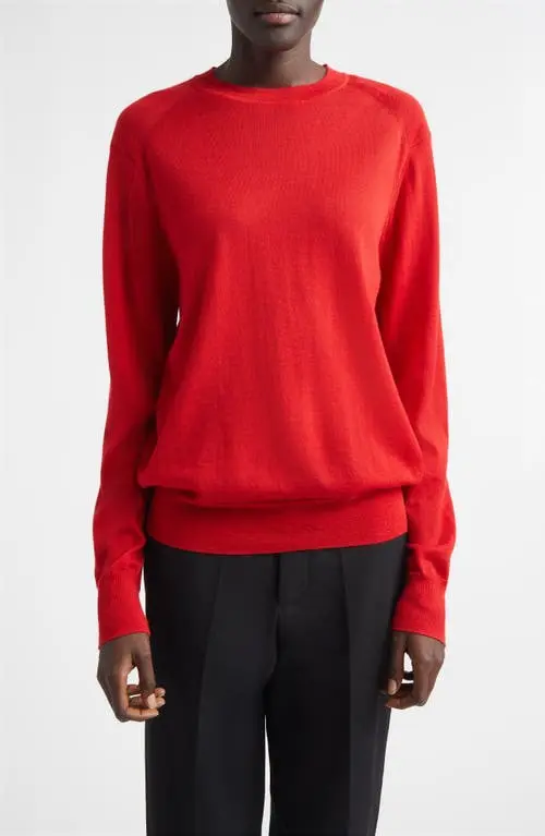 Loulou De Saison Ditto Fine Knit Cashmere Crewneck Sweater - Red