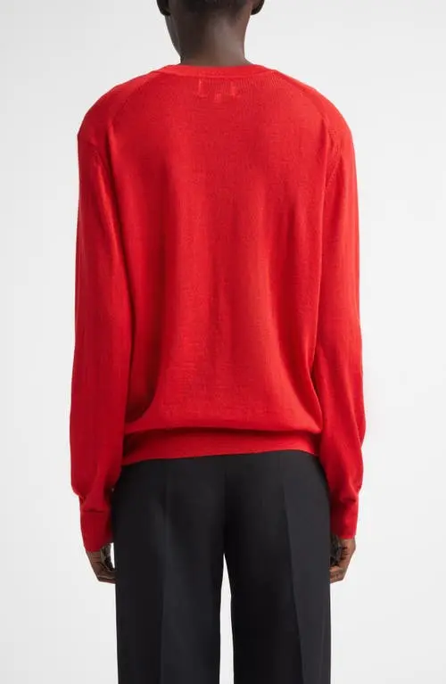 Loulou De Saison Ditto Fine Knit Cashmere Crewneck Sweater - Red