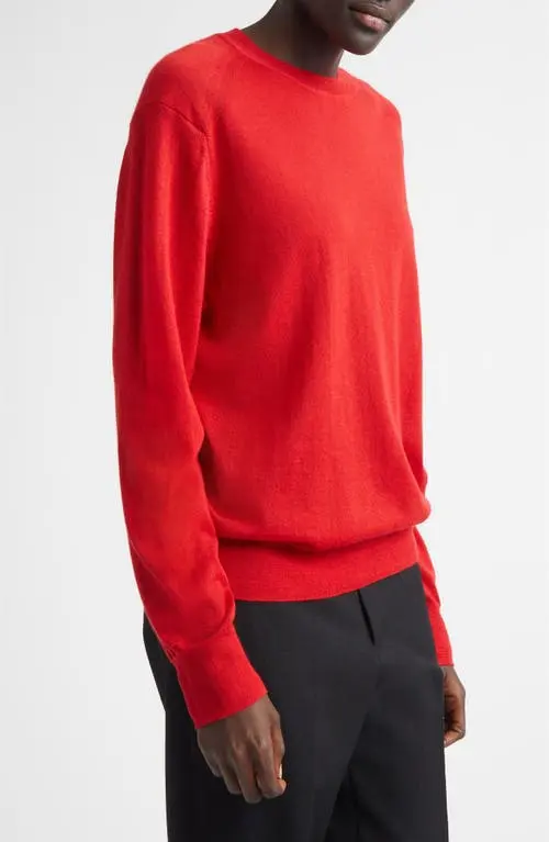 Loulou De Saison Ditto Fine Knit Cashmere Crewneck Sweater - Red