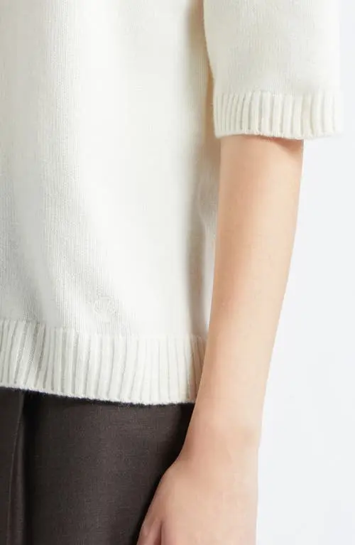Loulou De Saison Dara Elbow Sleeve Cashmere Sweater