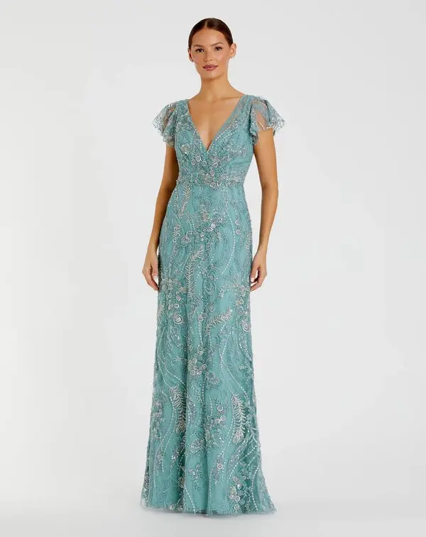 Mac Duggal Petite Embroidered Gown