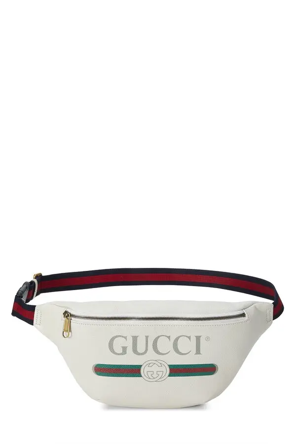 Gucci Logo Printed Belt Bag - Cream
