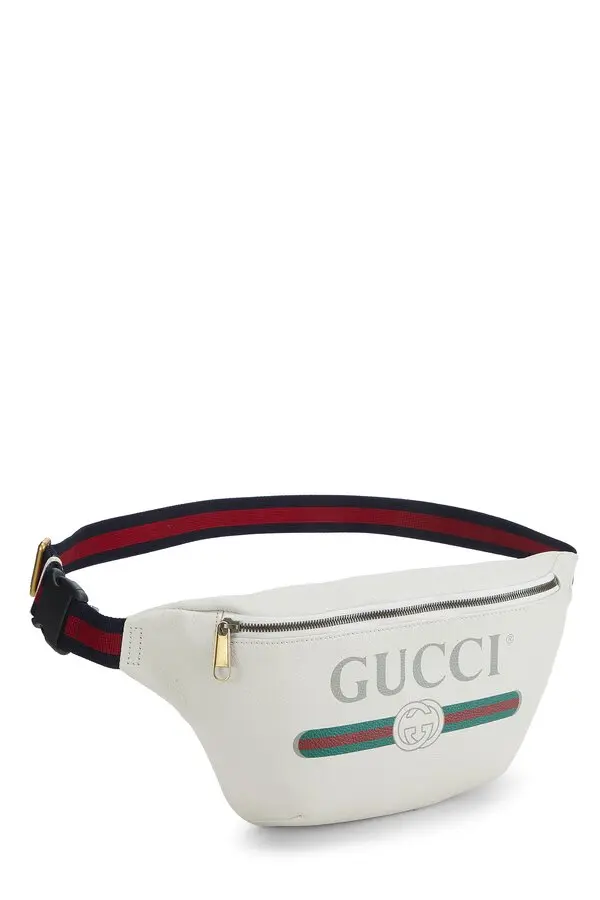 Gucci Logo Printed Belt Bag - White