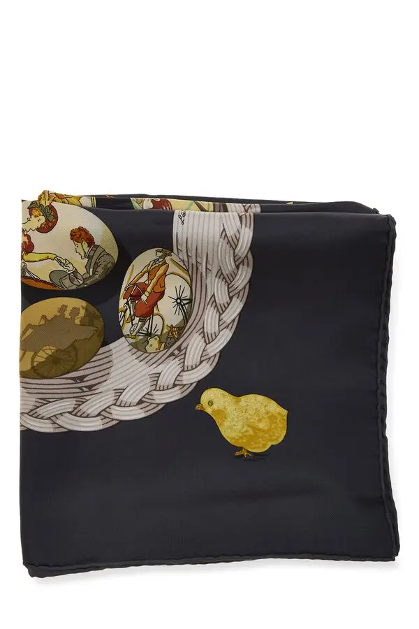 Hermès Multicolor 'couvee D Silk Scarf 90 - Grey