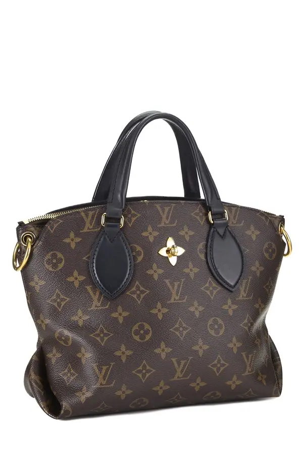 LOUIS VUITTON Monogram Flower Zip Tote - Black
