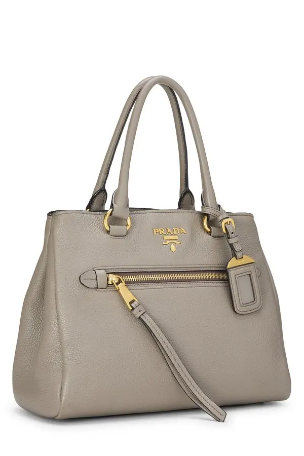 Prada Vitello Daino Convertible Zip Handbag