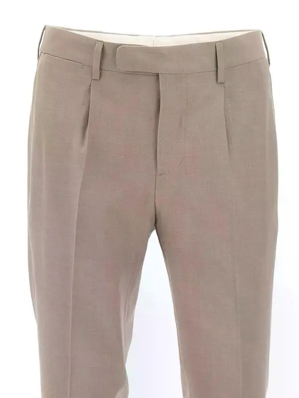 DEVORE INCIPIT Pleated Trousers With Welt Pockets - Neutrals