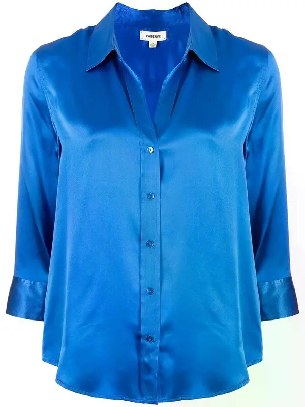 L'Agence Dani Silk Blouse - Blue