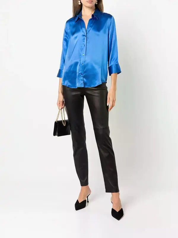 L'Agence Dani Silk Blouse - Blue