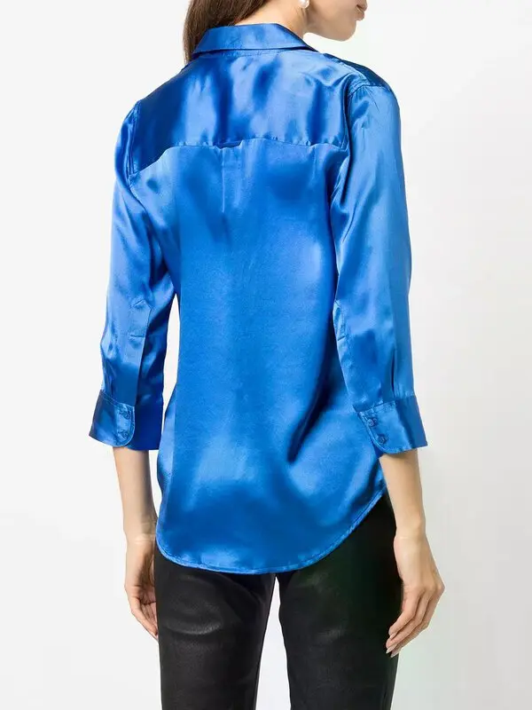 L'Agence Dani Silk Blouse - Blue