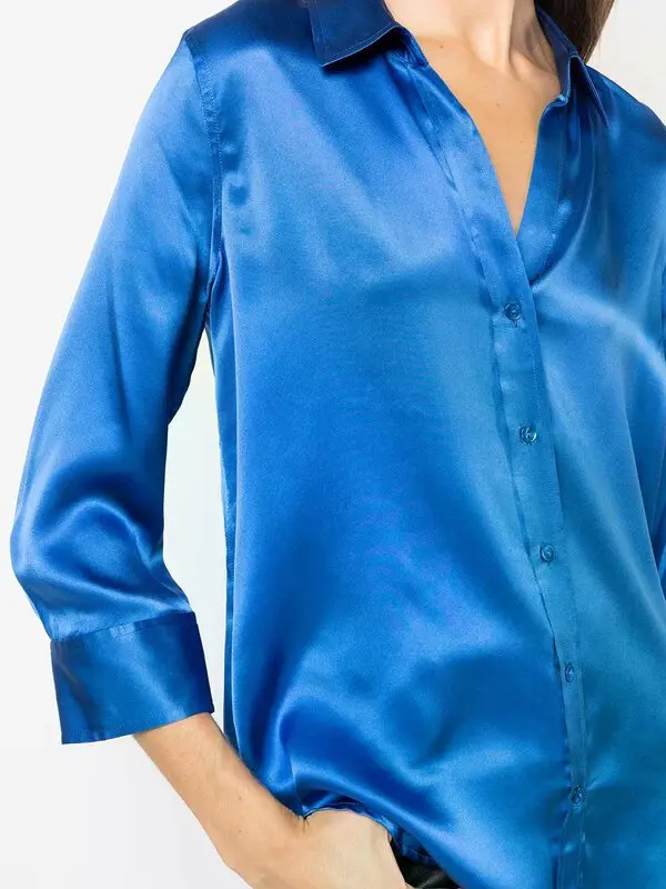 L'Agence Dani Silk Blouse - Blue