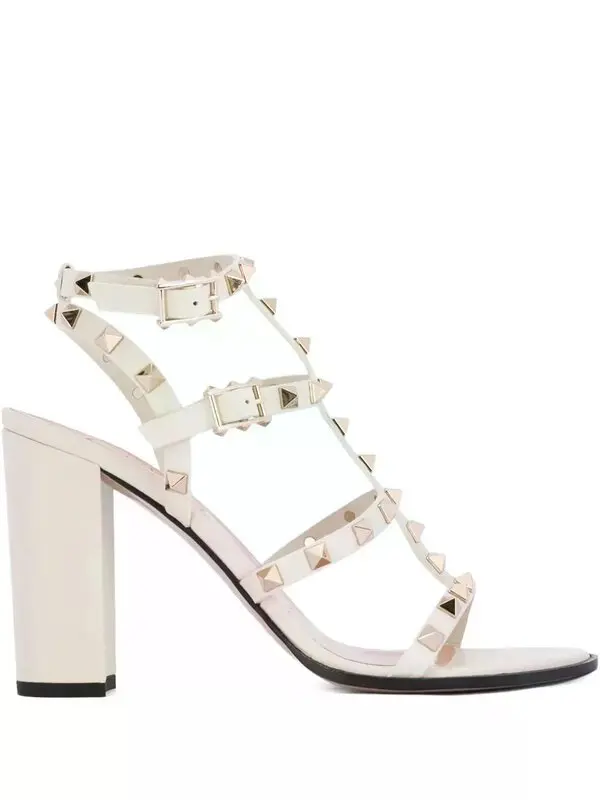 Valentino Garavani 105mm Rockstud Sandals - Neutrals