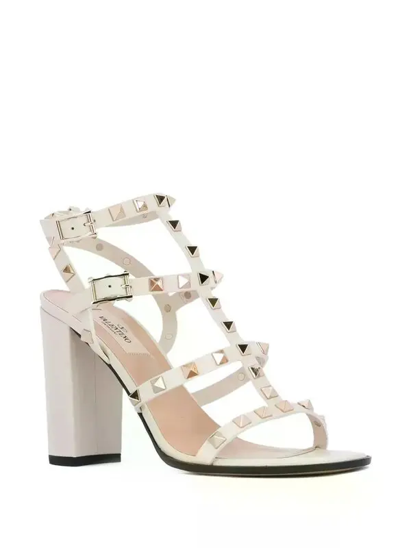 Valentino Garavani 105mm Rockstud Sandals - Neutrals
