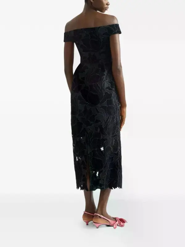 Erdem Floral Off-shoulder Midi Dress