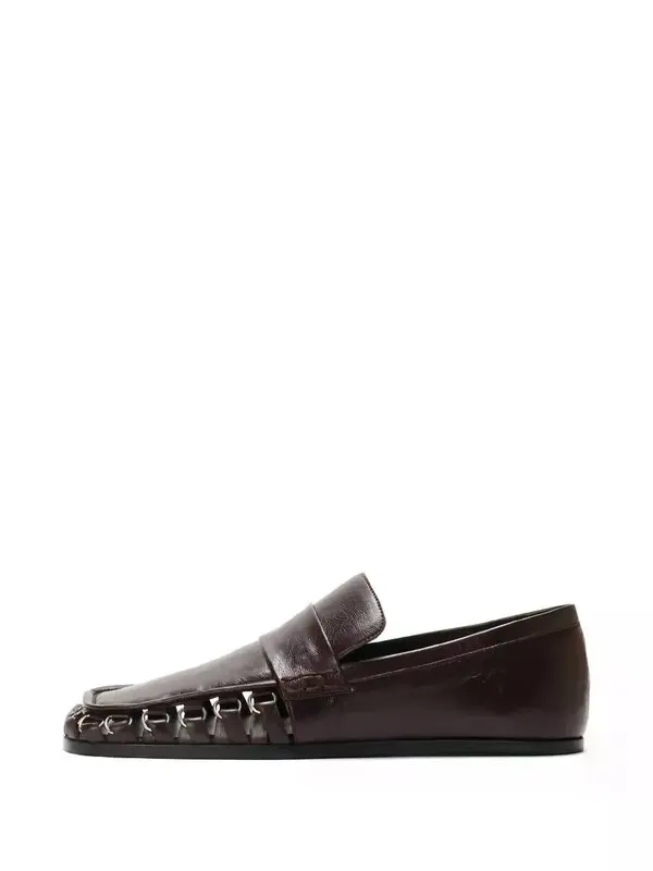 JIL SANDER Square-toe Loafers - Brown