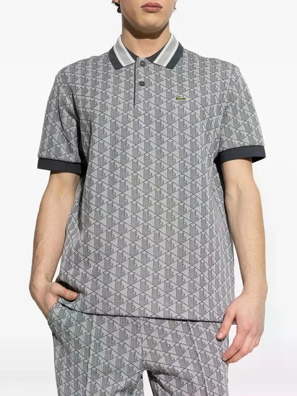 Lacoste Monogram-pattern Polo Shirt