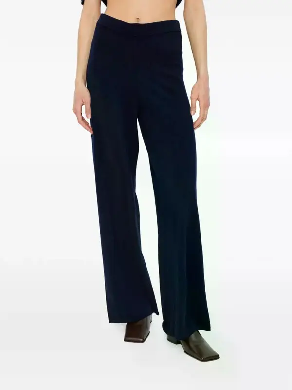 GESTUZ Ribbed Knit Wide Leg Trousers