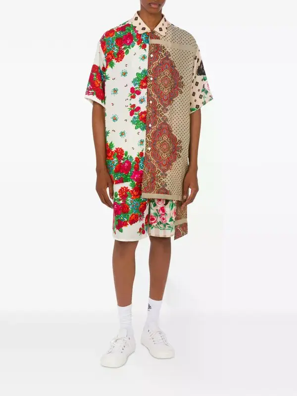 Moschino Floral Print Patchwork Shorts