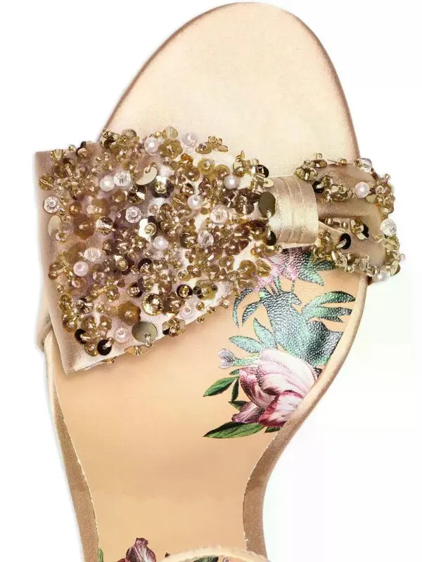 Sachin & Babi Embellished Bow Detail Sandals - Neutrals