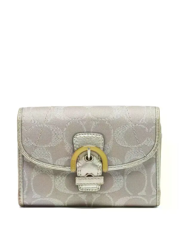COACH Monogram Buckle Wallet - Grey