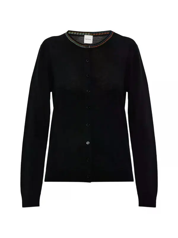 Paul Smith Merino Wool Cardigan With Multicoloured Trim