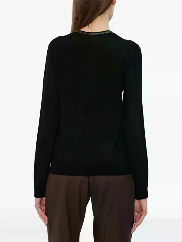 Paul Smith Merino Wool Cardigan With Multicoloured Trim