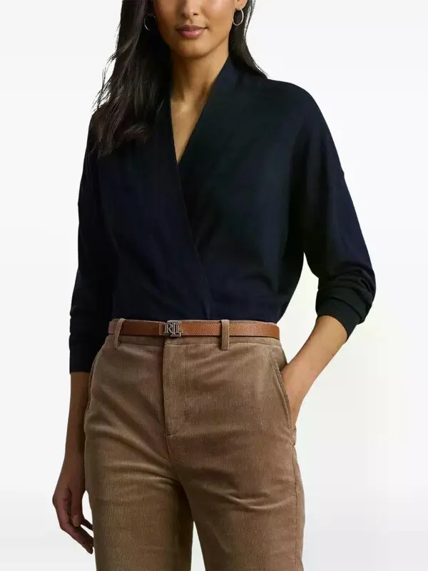 Ralph Lauren Knit Cotton Wrap Top