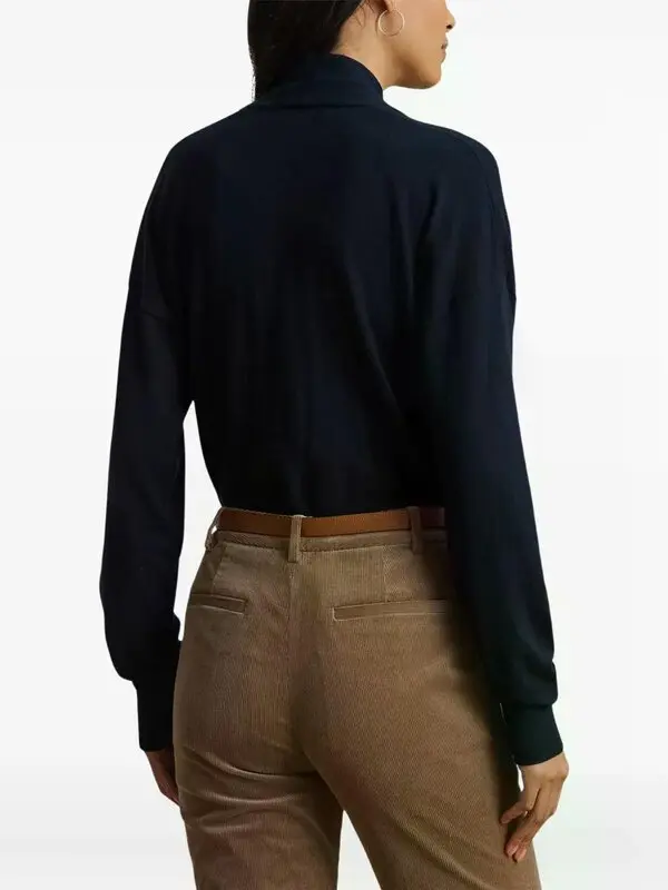 Ralph Lauren Knit Cotton Wrap Top