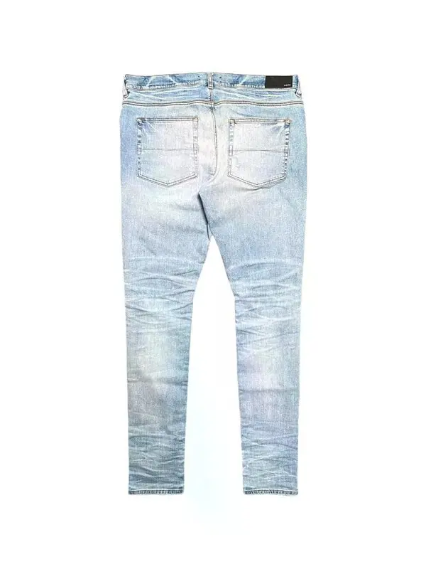 Amiri Distressed Straight-leg Jeans - Blue