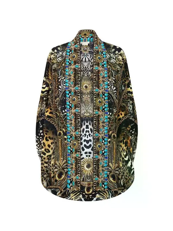 Camilla Crystal-embellished Cape - Black