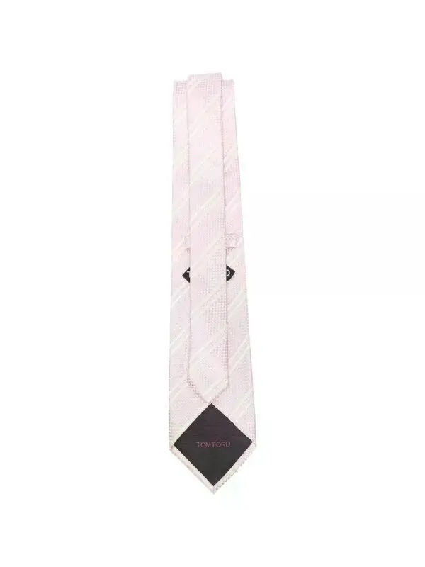 TOM FORD Striped Neck Tie - Pink