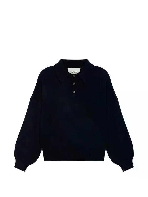 LISA YANG Etta Buttoned Knitted Top - Blue