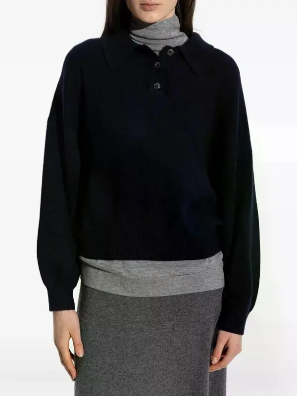 LISA YANG Etta Buttoned Knitted Top - Blue