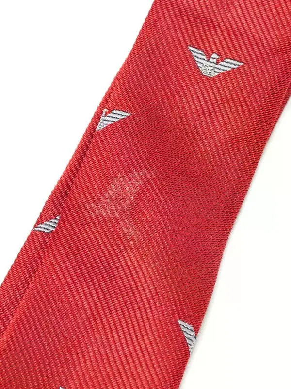 Emporio Armani Logo-jacquard Tie - Red