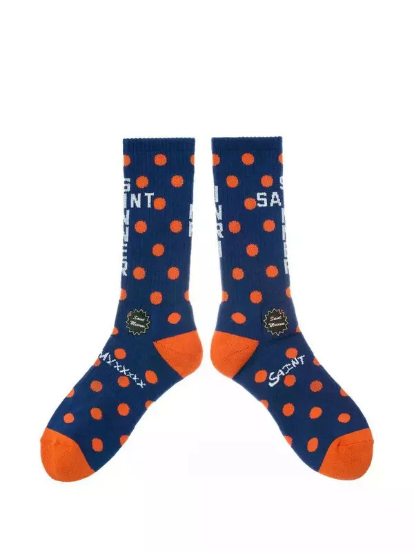 SAINT MXXXXXX Polka-dot Socks - Blue