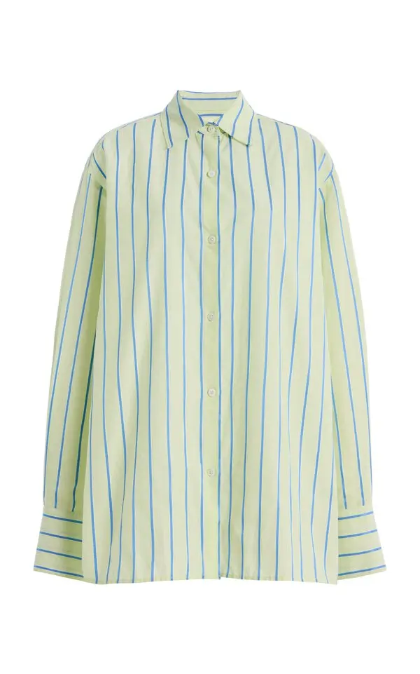 Renggli Striped Boxy Shirt - Green