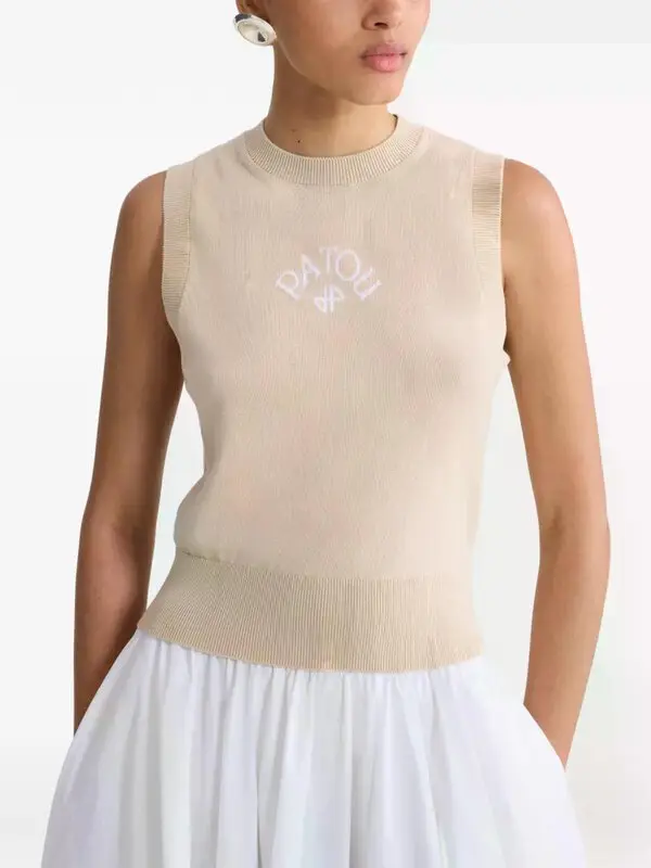 Patou Sleeveless Knitted Top - Neutrals