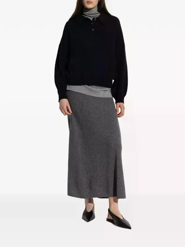 LISA YANG Etta Buttoned Knitted Top - Blue