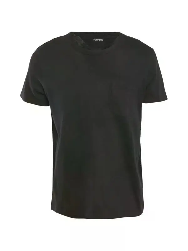 TOM FORD Cotton Crew Neck Pocket T-shirt - Black