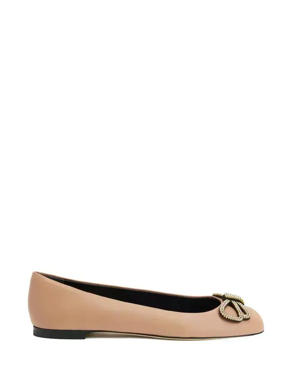 GIUSEPPE ZANOTTI Bow-embellished Ballet Flats