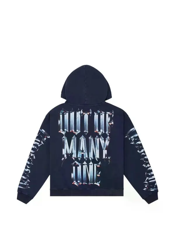 GODSPEED Chrome Motto Navy Wash Hoodie - Blue