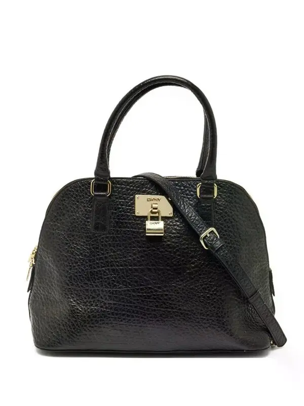 Dkny Dome Padlock Leather Tote Bag