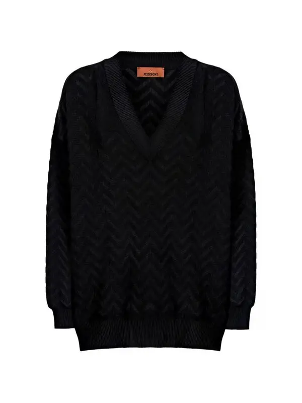 Missoni V-neck Chevron Pattern Sweater