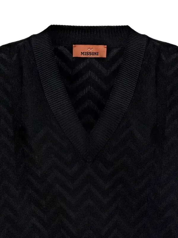 Missoni V-neck Chevron Pattern Sweater