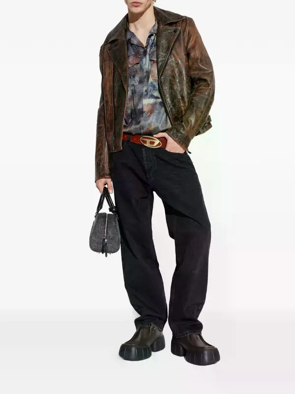 DIESEL® Satin Shirt With All-over Camo Print