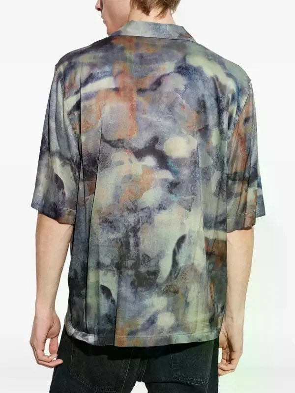 DIESEL® Satin Shirt With All-over Camo Print