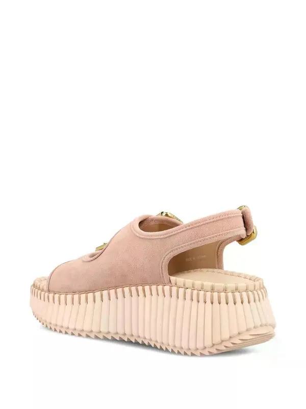 Chloé Buckle Platform Sandals - Pink